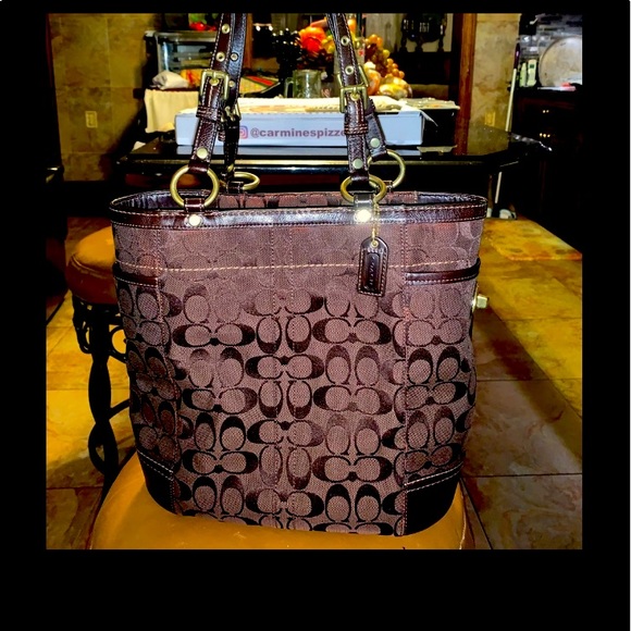 Coach | Bags | Coach Top Handle Shoulder Bag With Cc Print Design ...